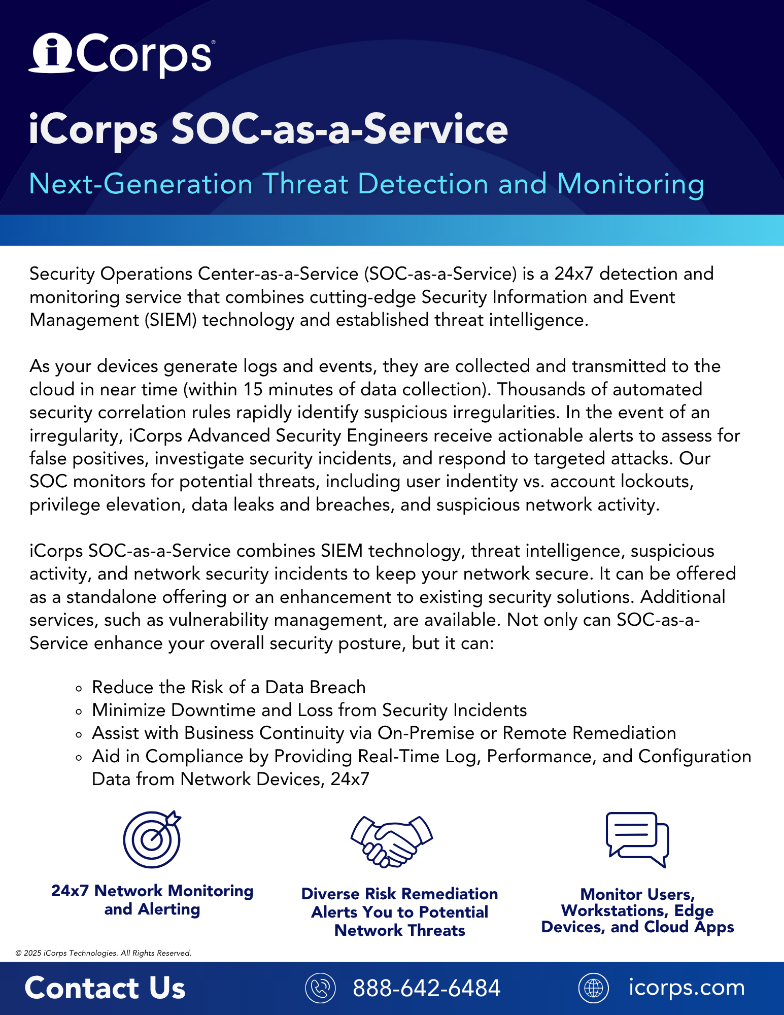 Datasheet: iCorps SOC-as-a-Service